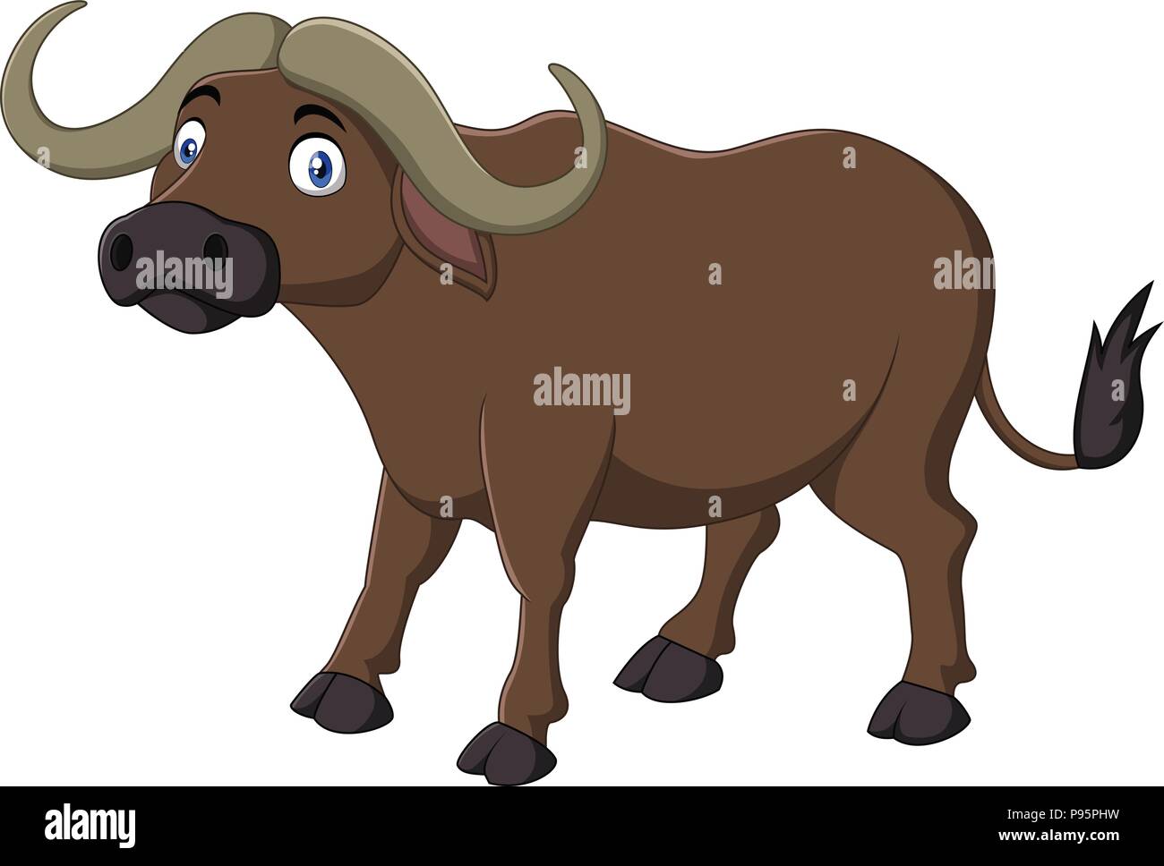 Cartoon buffalo isolated on white background Stock Vector Image & Art ...