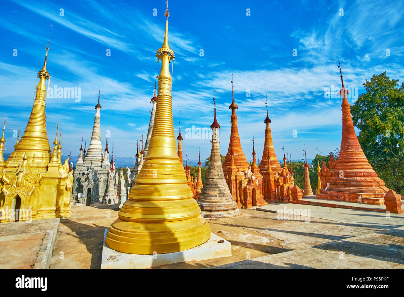 Intricate decorations of the old Nyaung Ohak pagodas, located on the ...