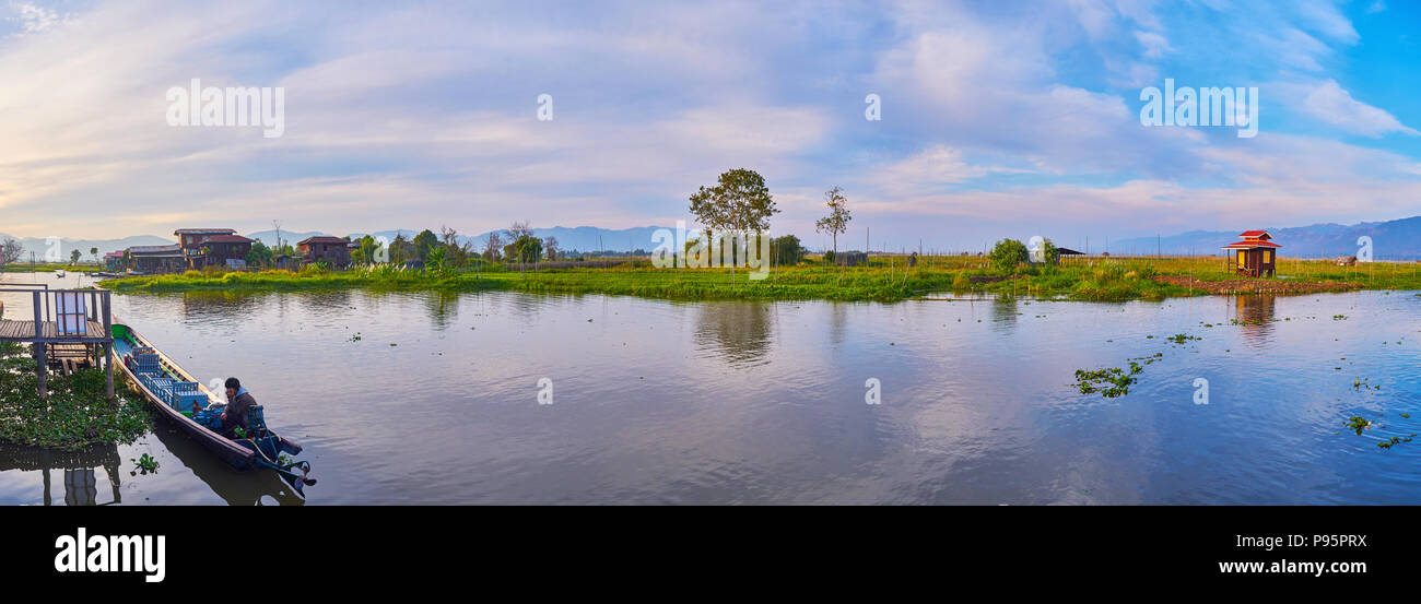 Southeast asia myanmar burma inlay lake houses hi-res stock photography ...