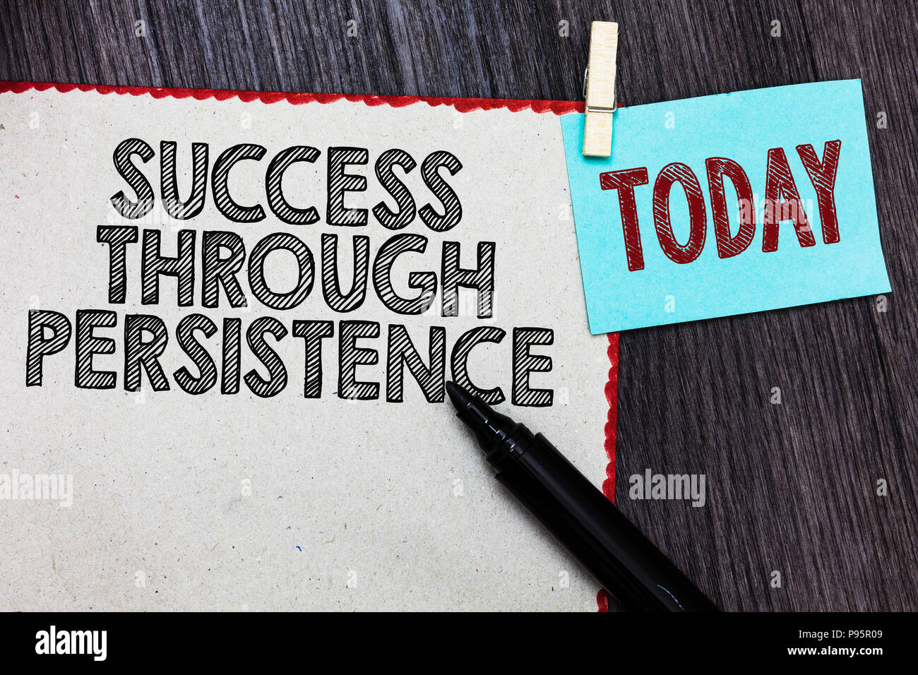 Writing note showing Success Through Persistence. Business photo ...