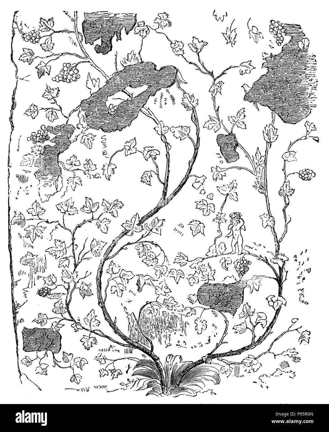Roman ceiling painting from the end of the 1st century in the catacomb ...