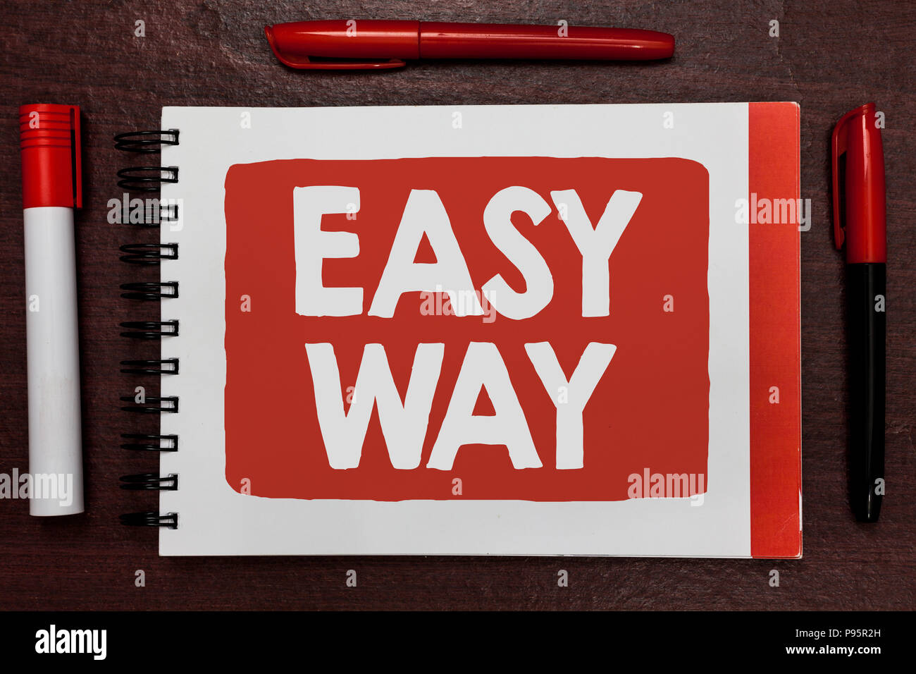 Text sign showing Easy Way. Conceptual photo making hard decision ...