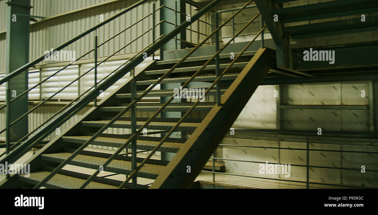 iron stairway, Steel stairway in a modern office building Stock Photo ...