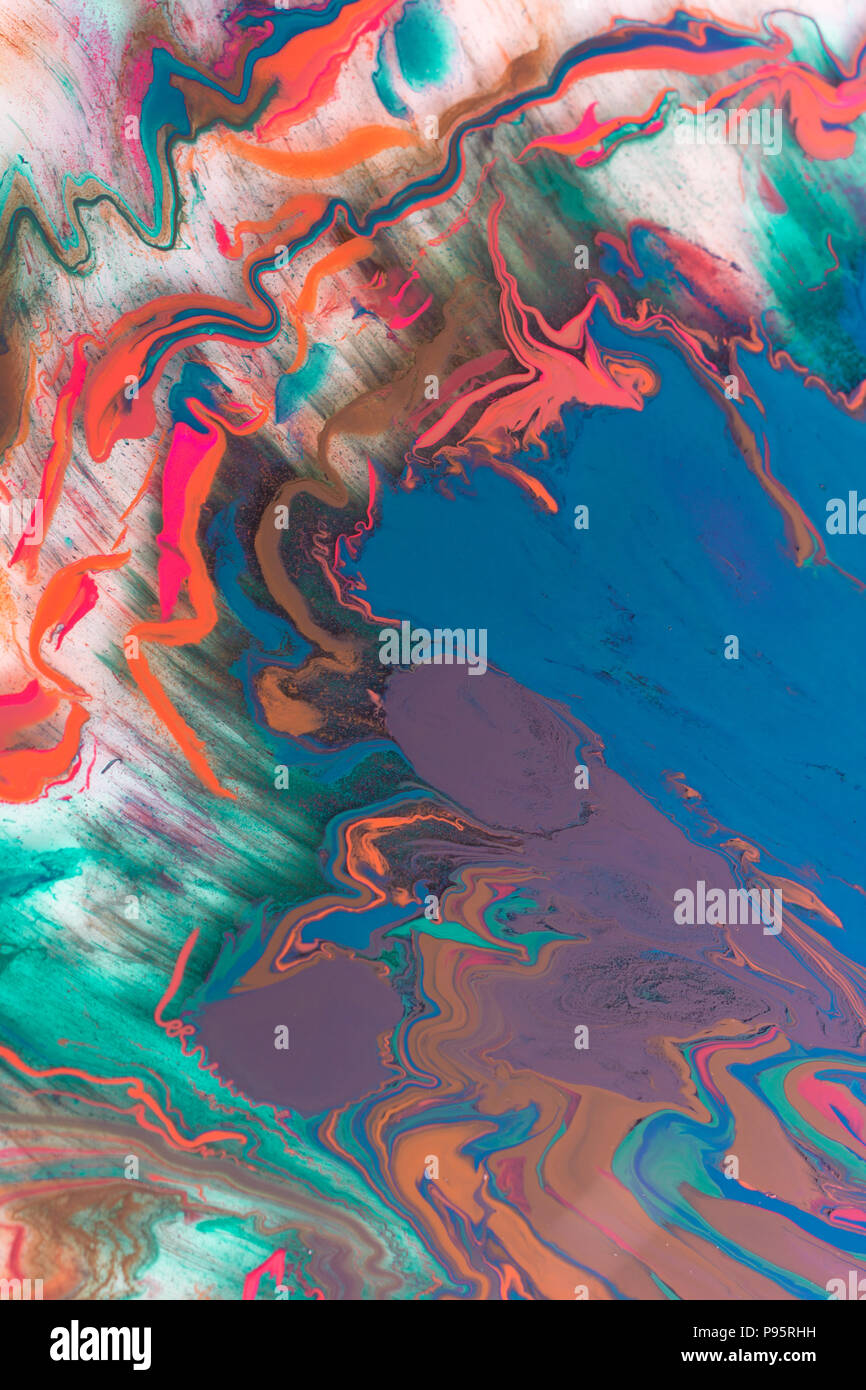 Traditional Ottoman Turkish marbling art patterns as abstract colorful ...