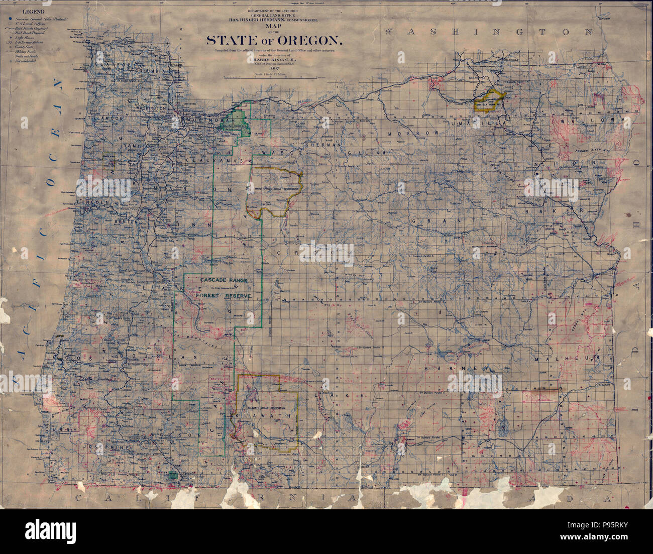 1800s oregon map hi-res stock photography and images - Alamy