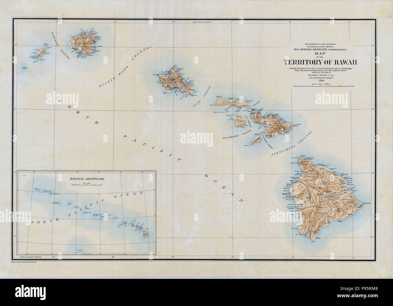 1901 hawaii map hi-res stock photography and images - Alamy