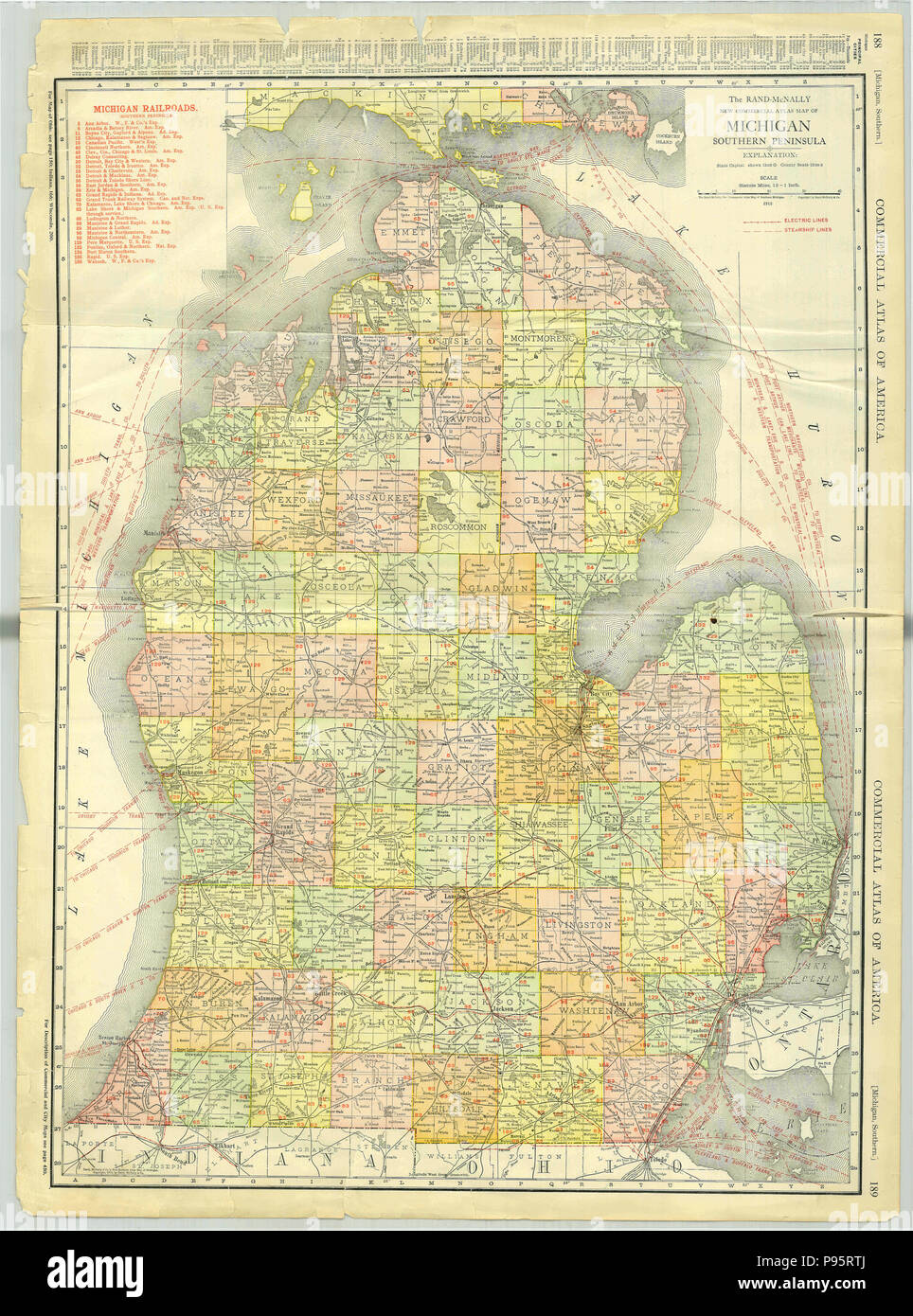 1913 michigan map hi-res stock photography and images - Alamy