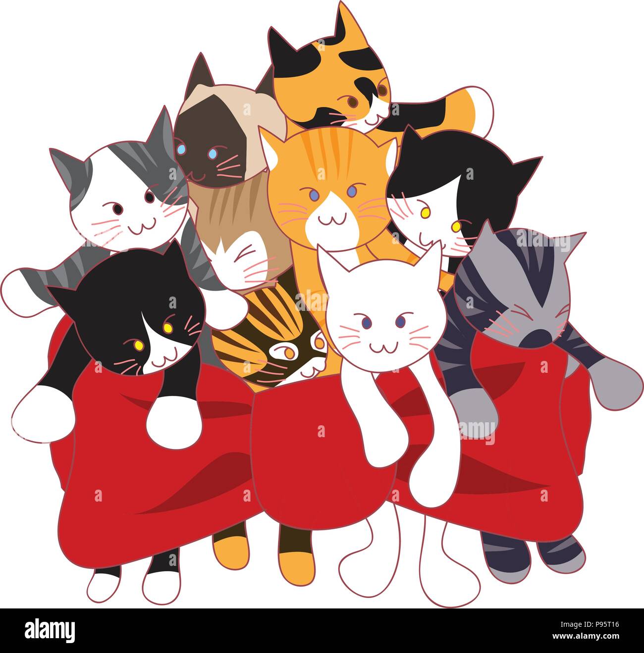 Fluffy white brown tabby Stock Vector Images - Alamy