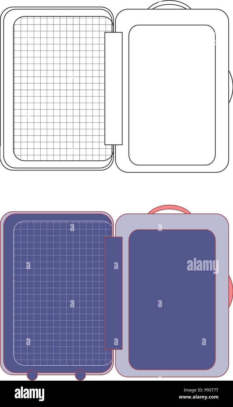 Opening Suitcase for Vacation. Vector Illustration. isolated on White ...