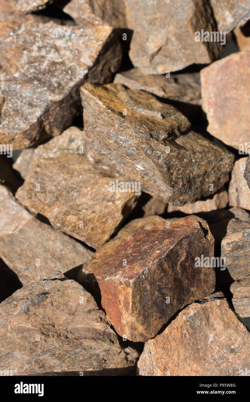 Bronzite gemstone as natural mineral rock specimen Stock Photo - Alamy