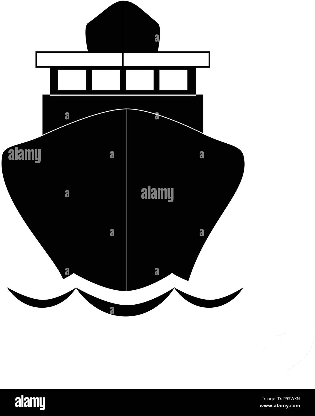 Ship Front Silhouette Vector