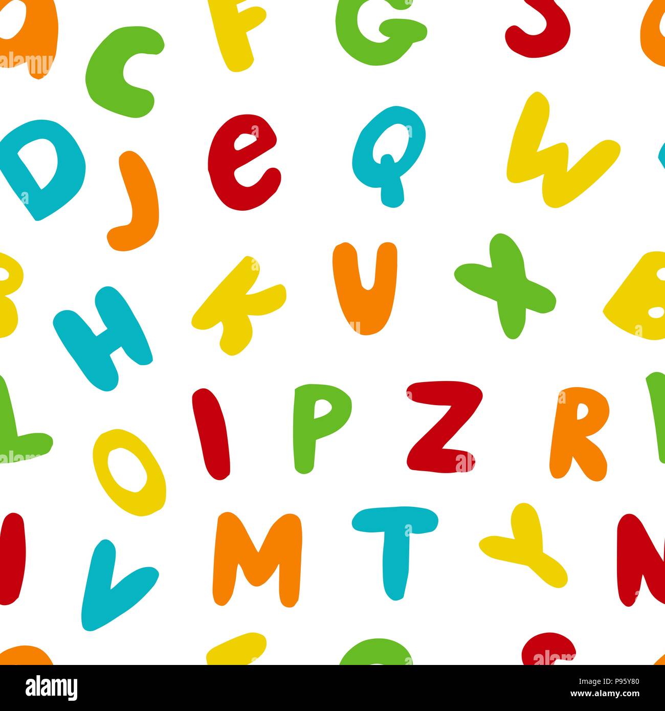 Vector seamless pattern with hand drawn english letters Stock Vector ...