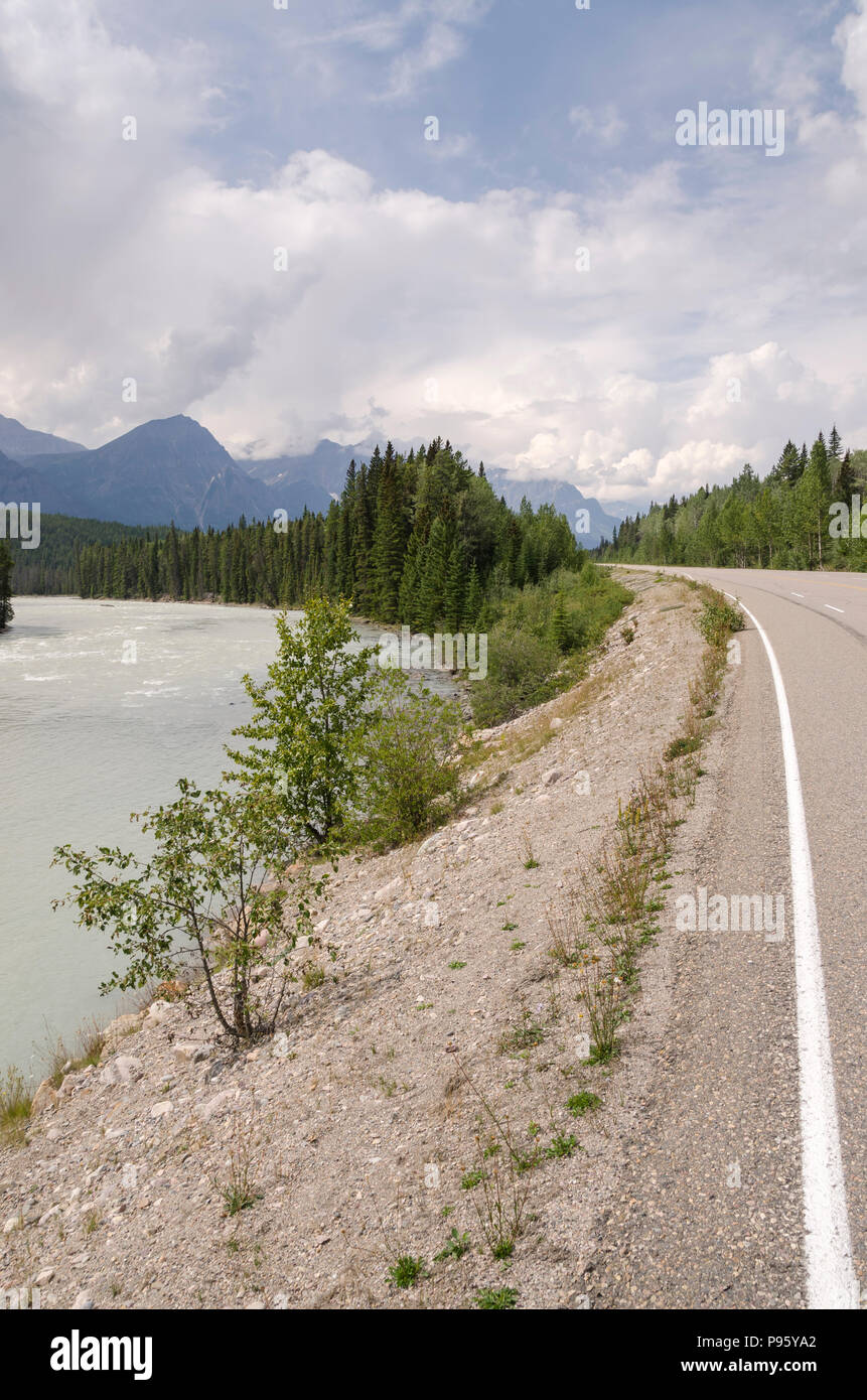 Athabasca river overview in Alberta in Canada Stock Photo - Alamy