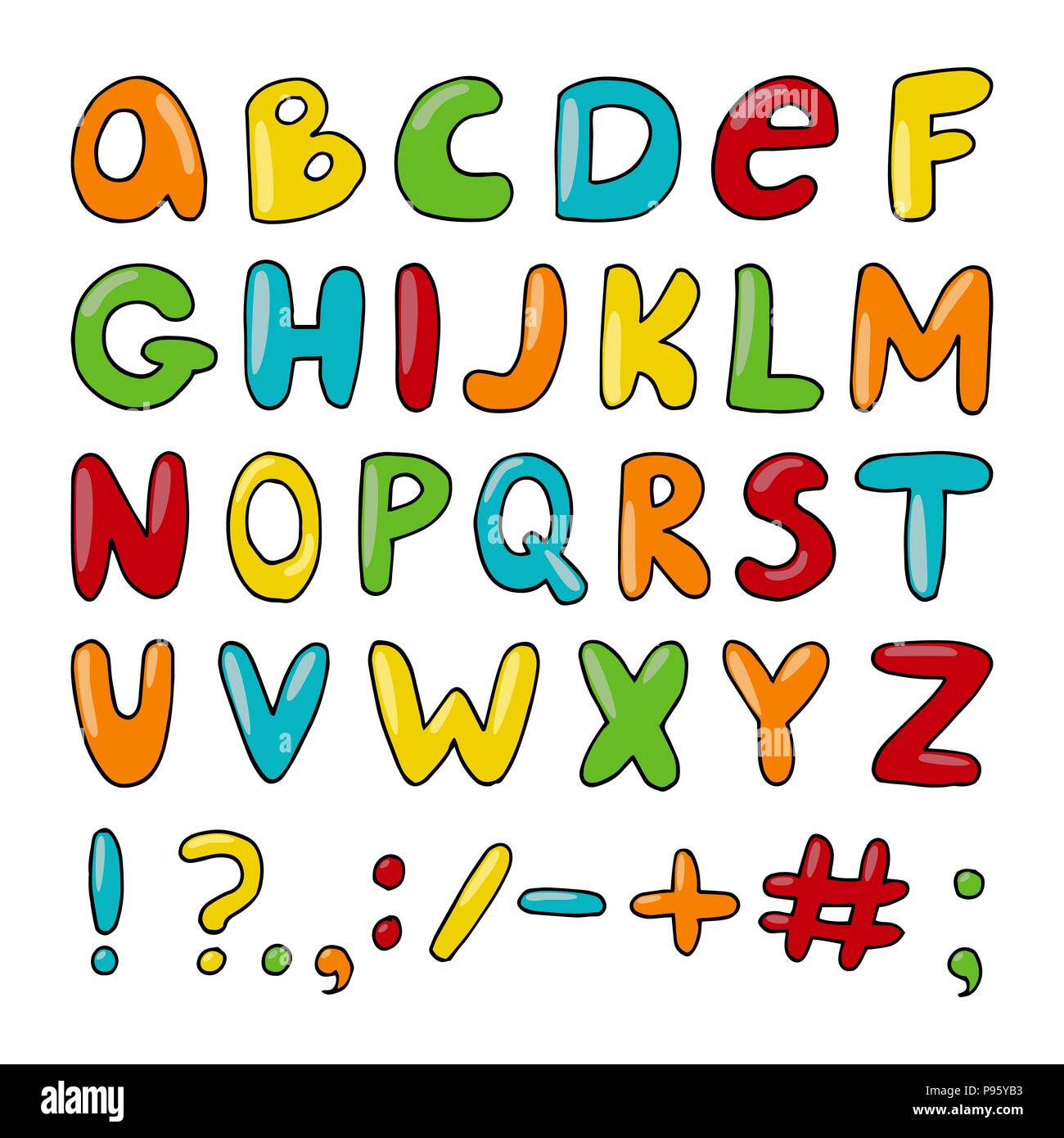 Vector hand drawn english alphabet Stock Vector Image & Art - Alamy