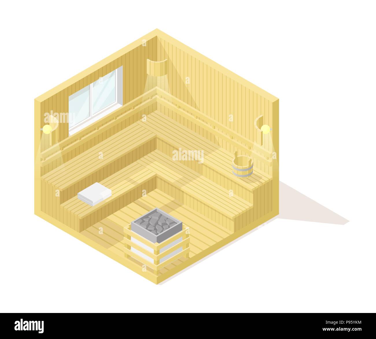 Vector isometric sauna spa room icon hi-res stock photography and ...