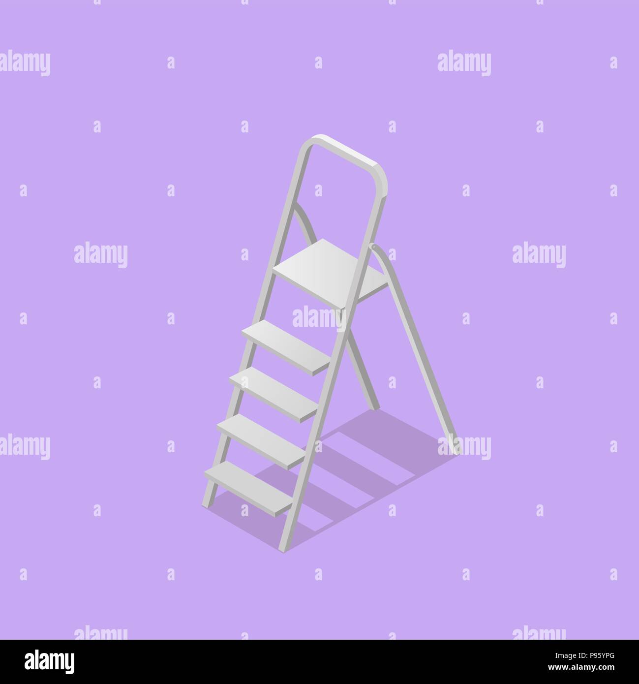 Low poly isometric ladder. Realistic icon. House repair Stock Vector ...