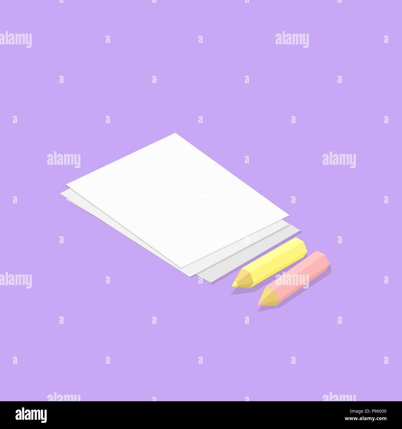 Document list isometric design Stock Vector Images - Alamy