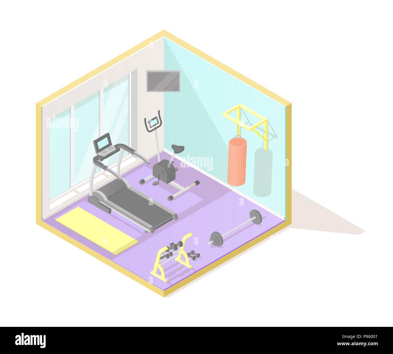 Inside modern gym Stock Vector Images - Alamy