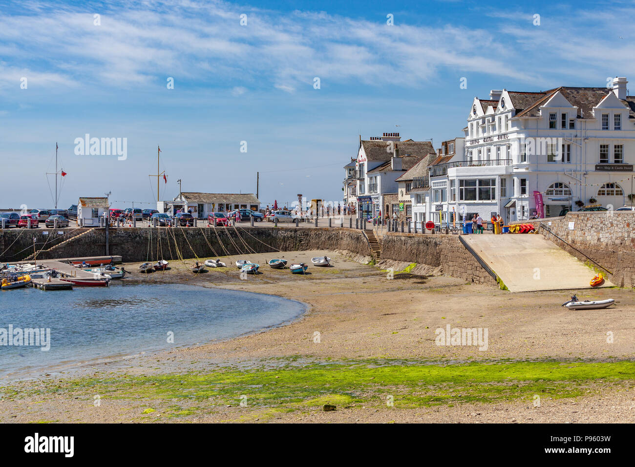 fowey port in cornwall uk habour Stock Photo - Alamy