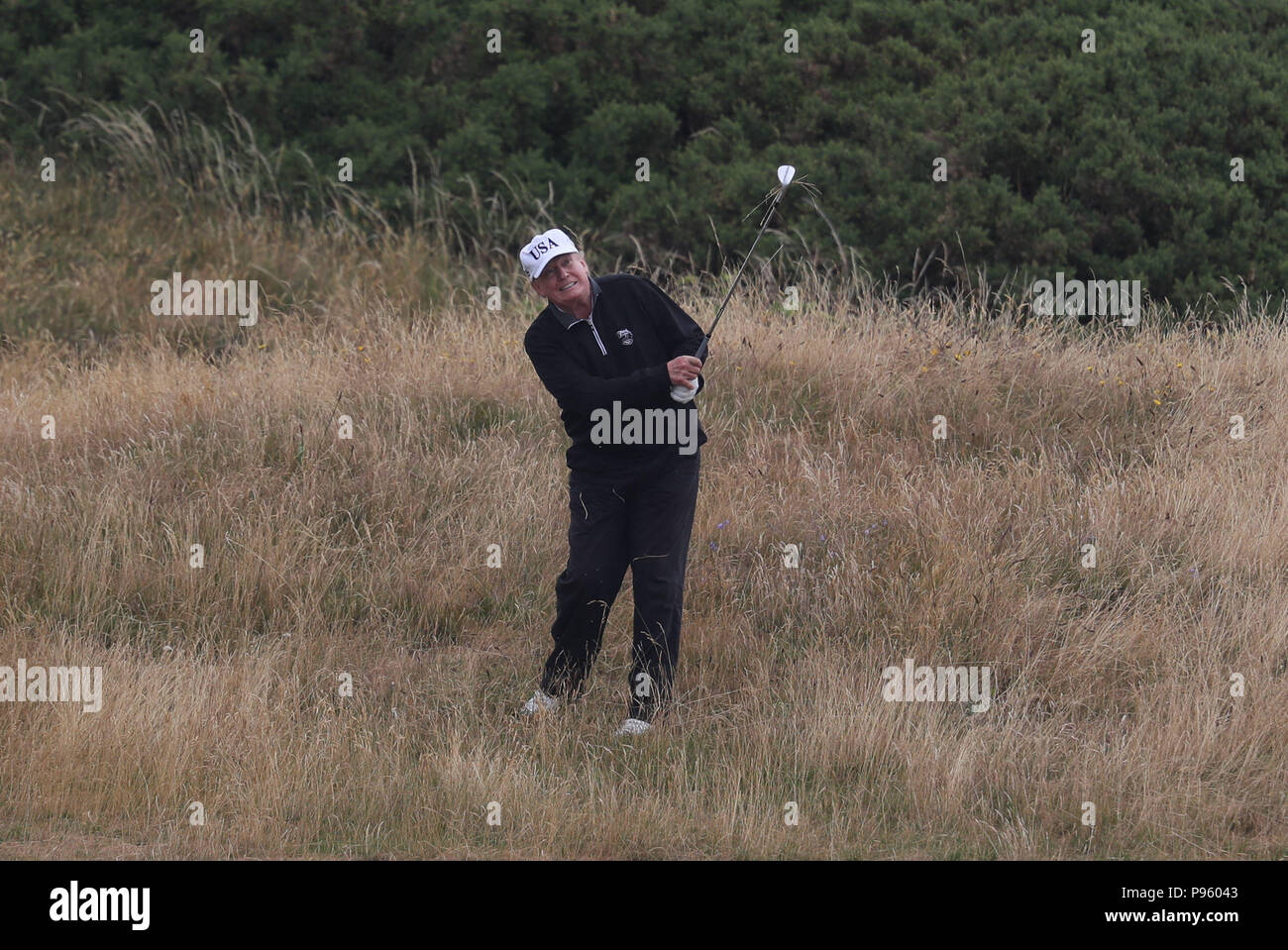 US President Donald Trump on his golf course at the Trump Turnberry ...