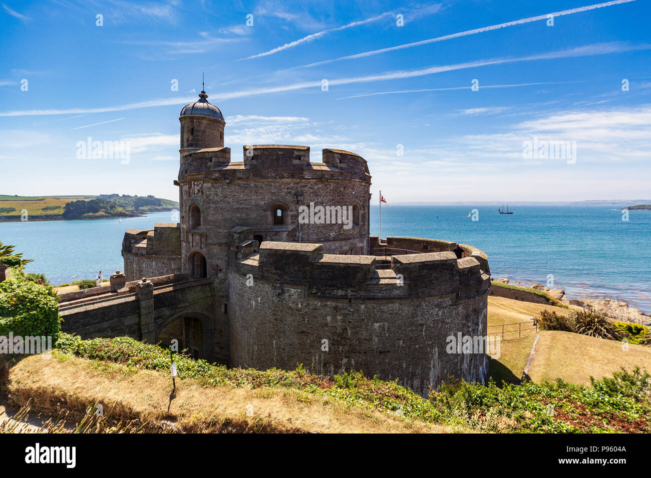 St mawes castle is an artillery fort constructed by henry hi-res stock ...