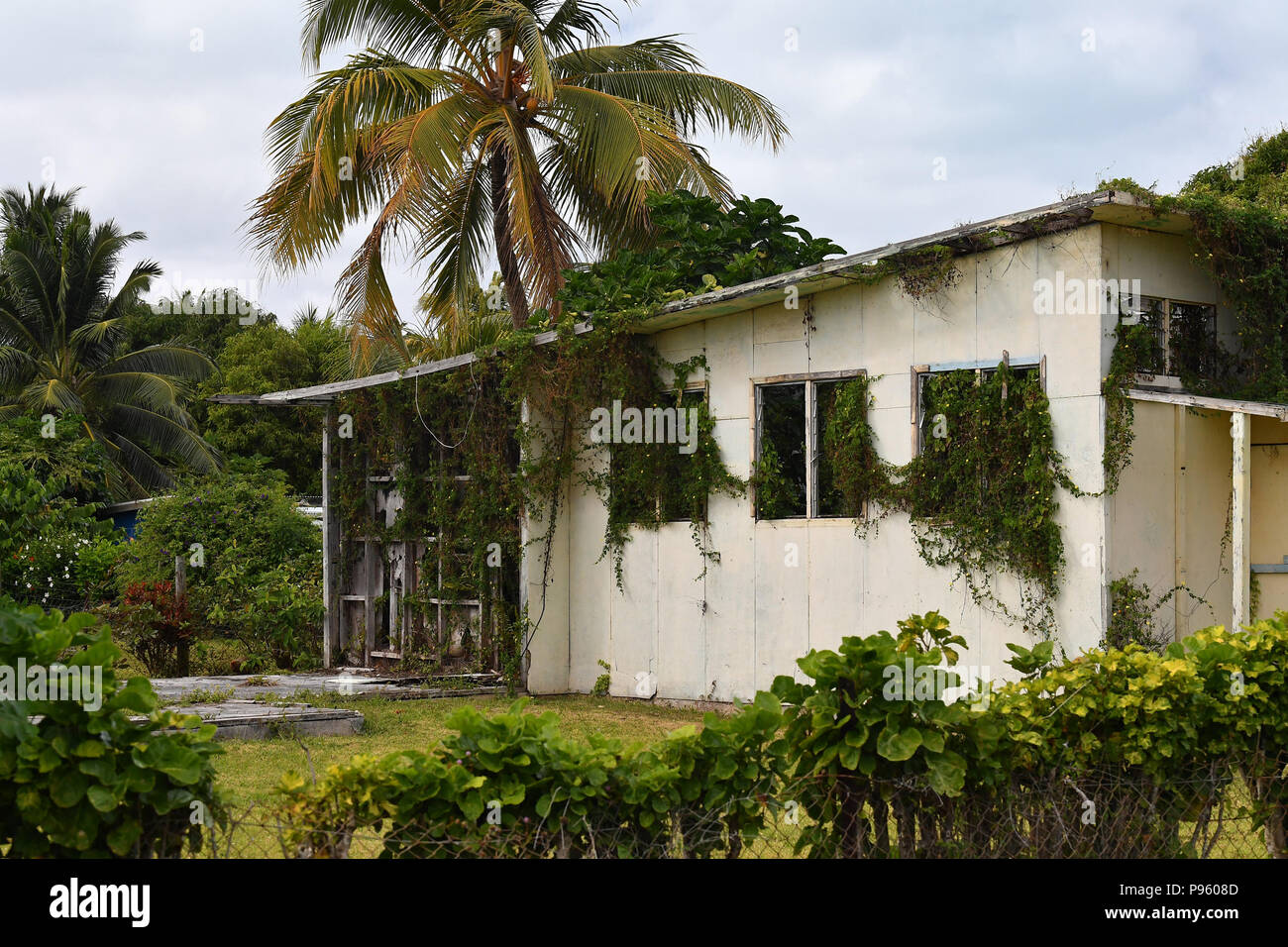 Polynesia cook island bungalow house view Stock Photo - Alamy