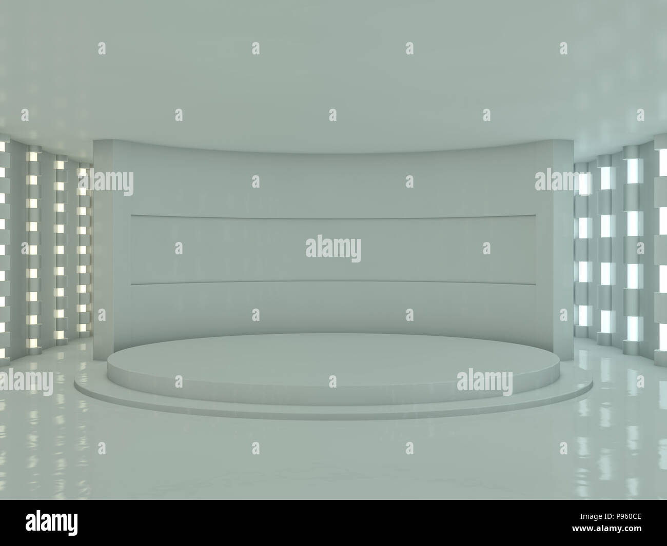 Abstract modern architecture background, empty open space interior. 3D ...