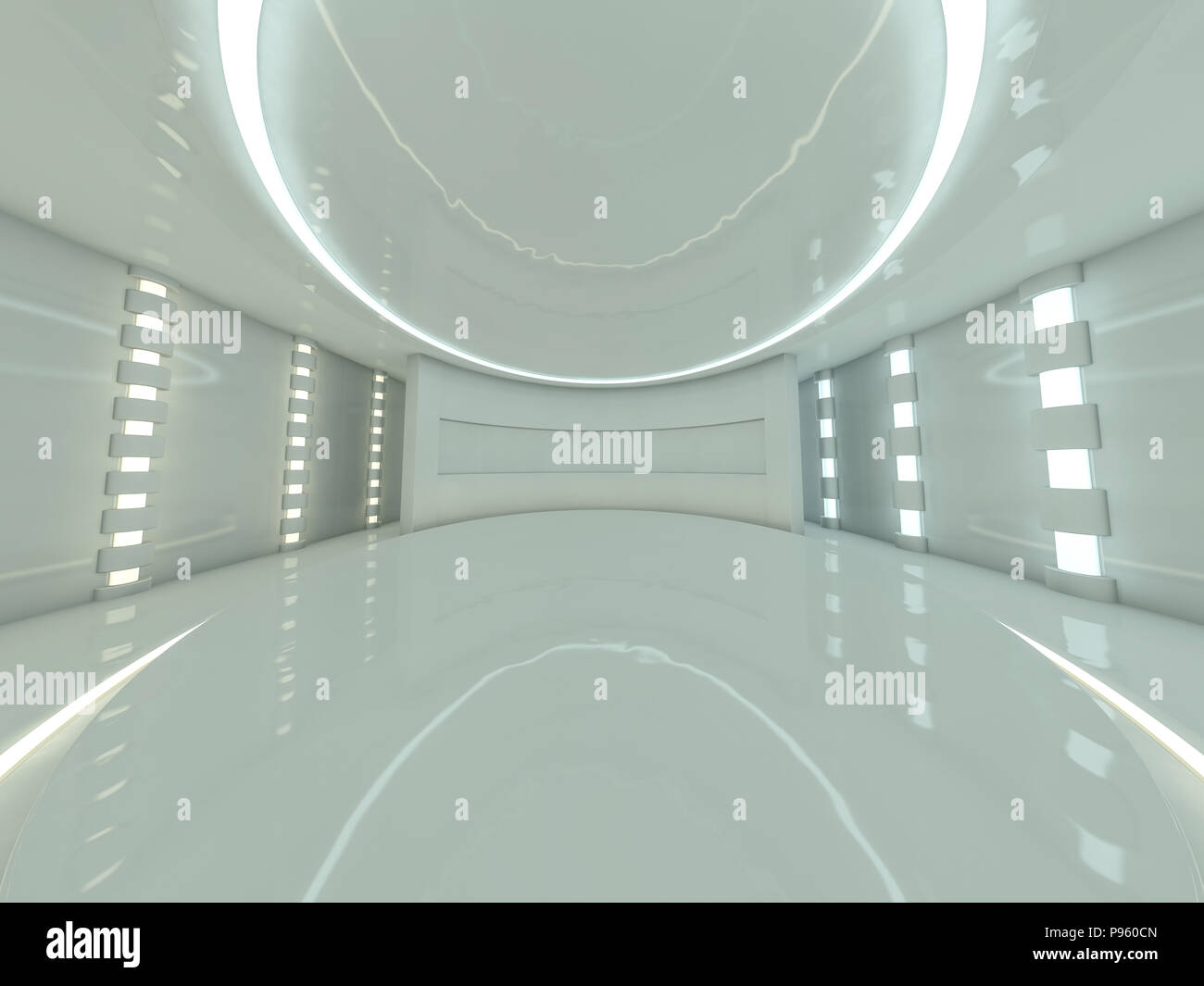 Abstract modern architecture background, empty open space interior. 3D ...