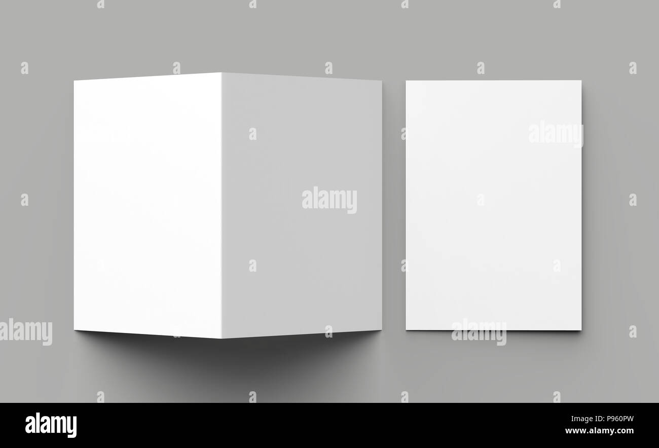 A4 Size Single Pocket Reinforced Folder Mock Up Isolated On Gray Background 3d Illustration