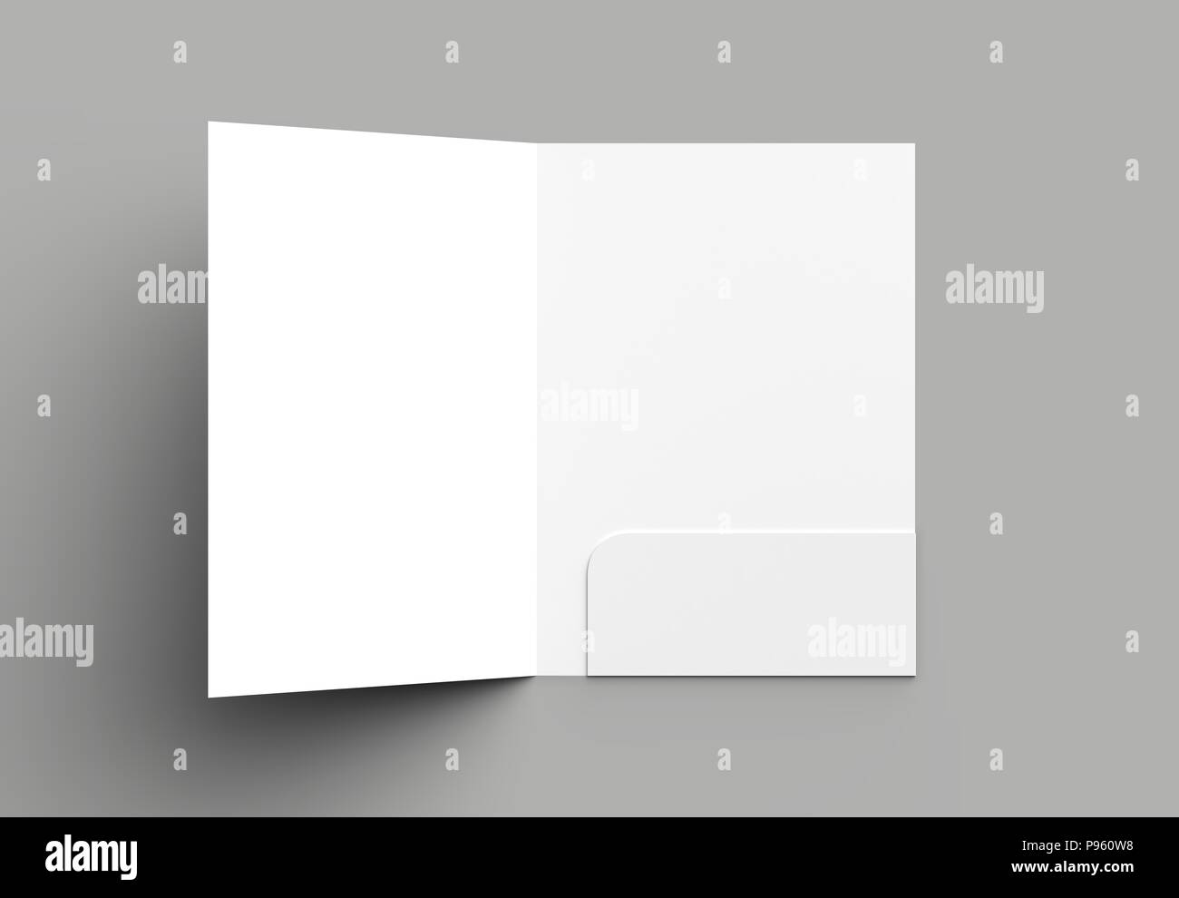 A4 Size Single Pocket Reinforced Folder Mock Up Isolated On Gray Background 3d Illustration