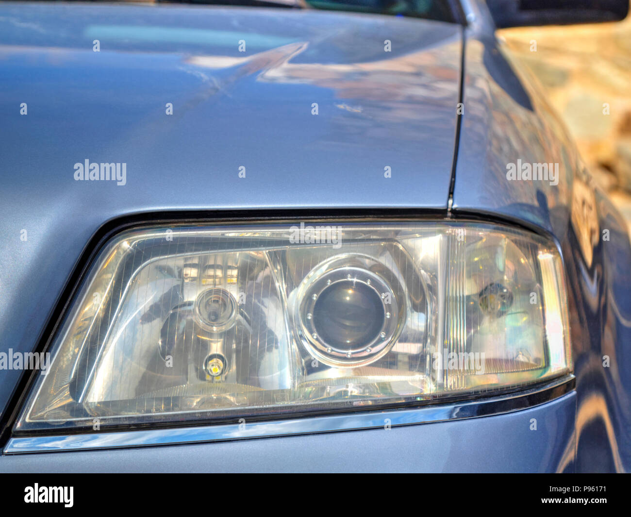 Car headlight closeup Stock Photo - Alamy