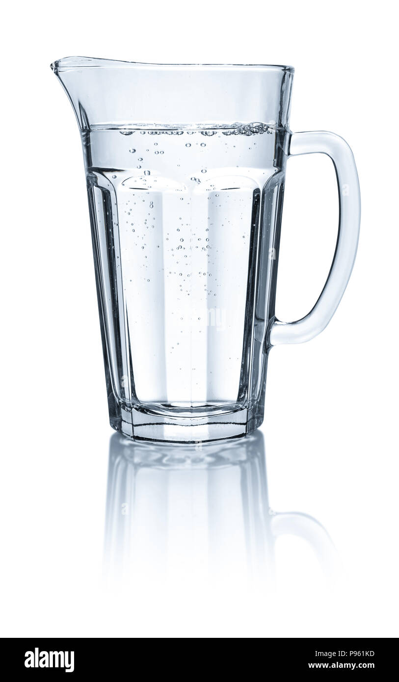 Pitcher with water on a white background Stock Photo - Alamy