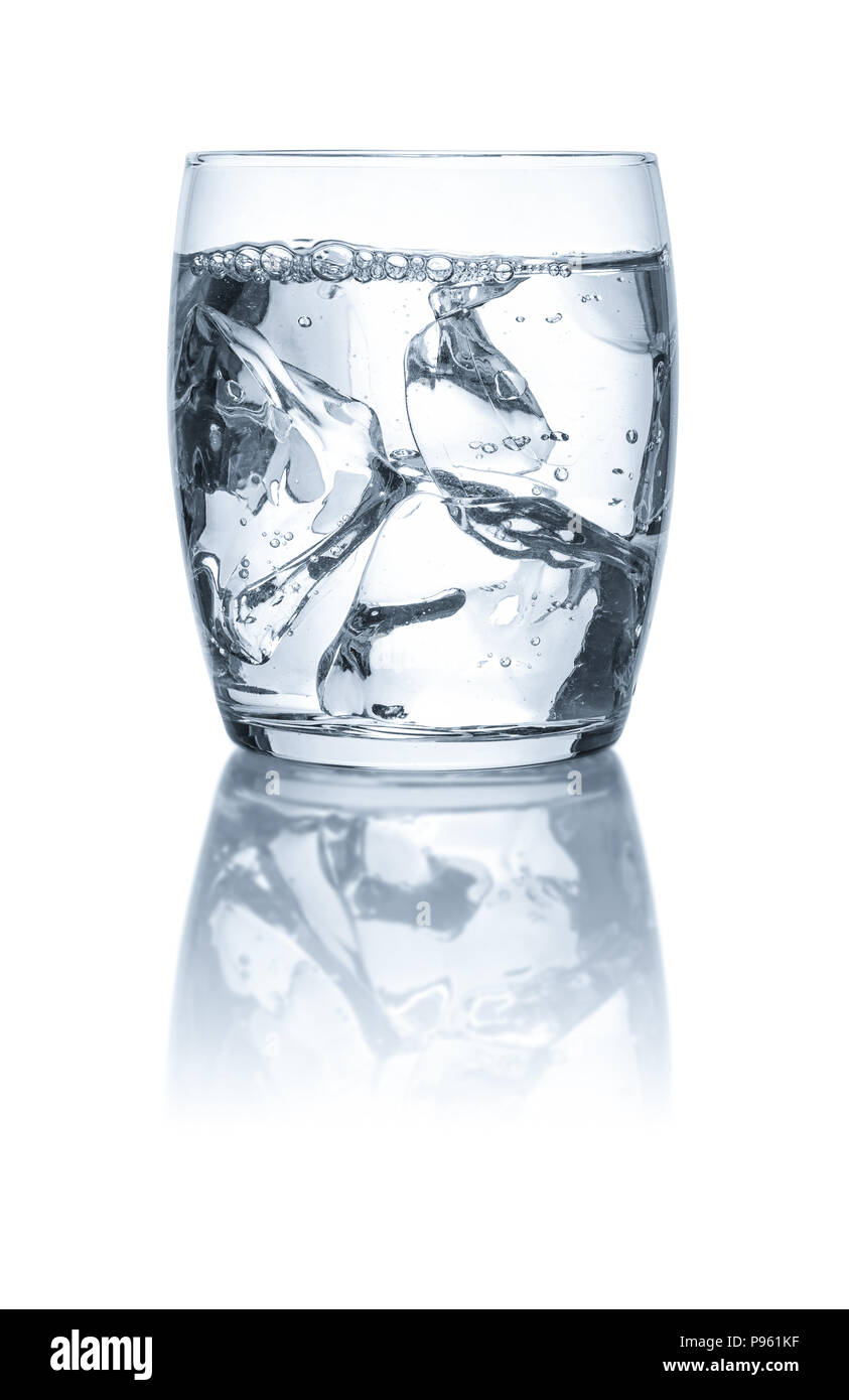 Glass with water and ice cubes Stock Photo - Alamy