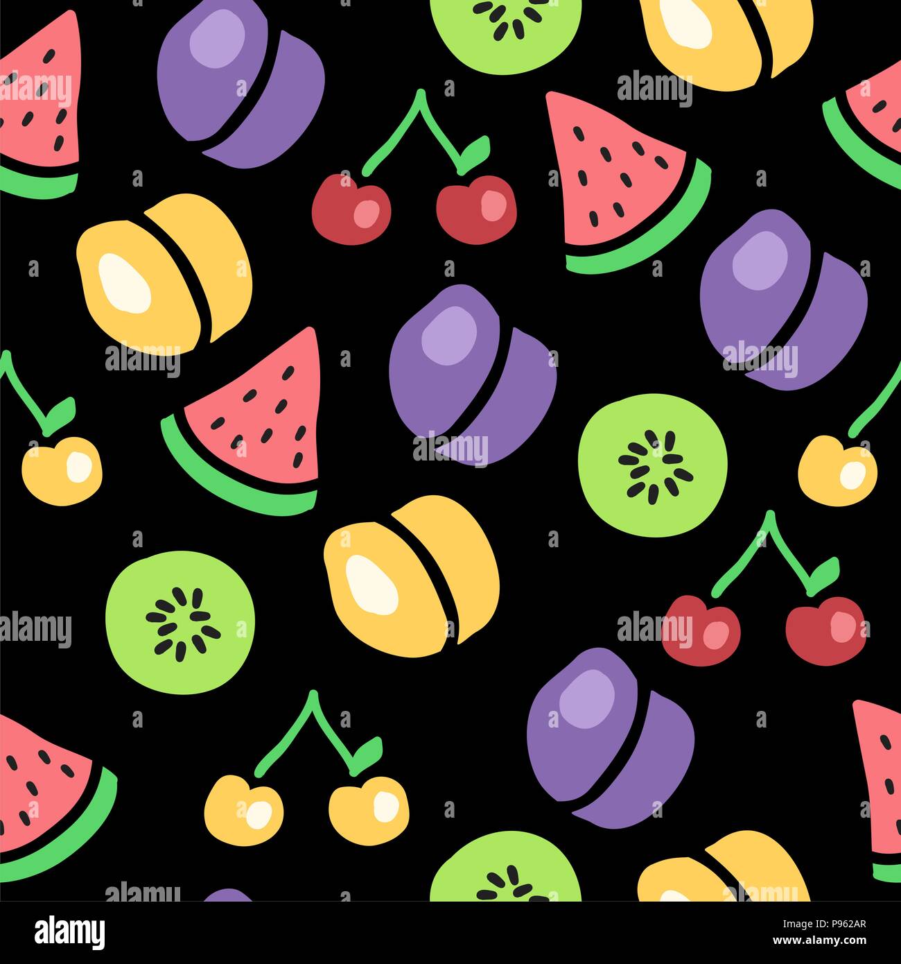 Vector Seamless Fruit Pattern Stock Vector Image And Art Alamy