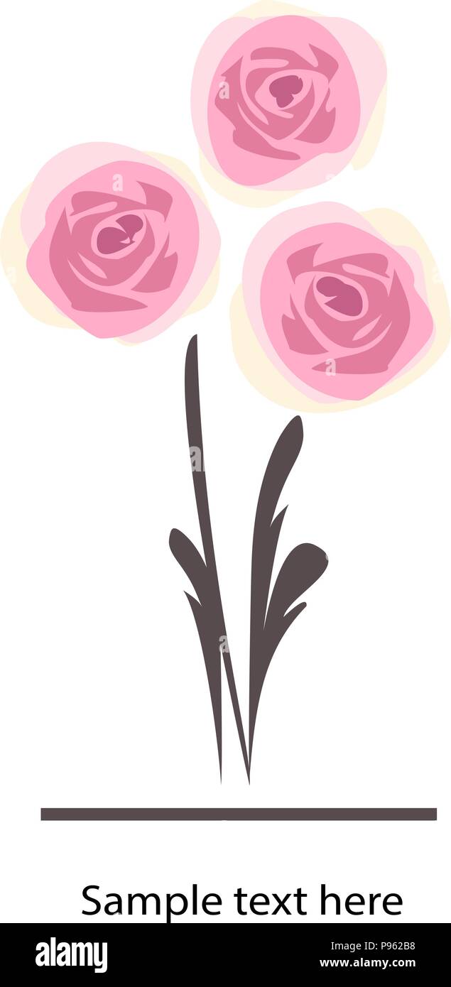 Tender pink rose flowers Stock Vector Images - Alamy