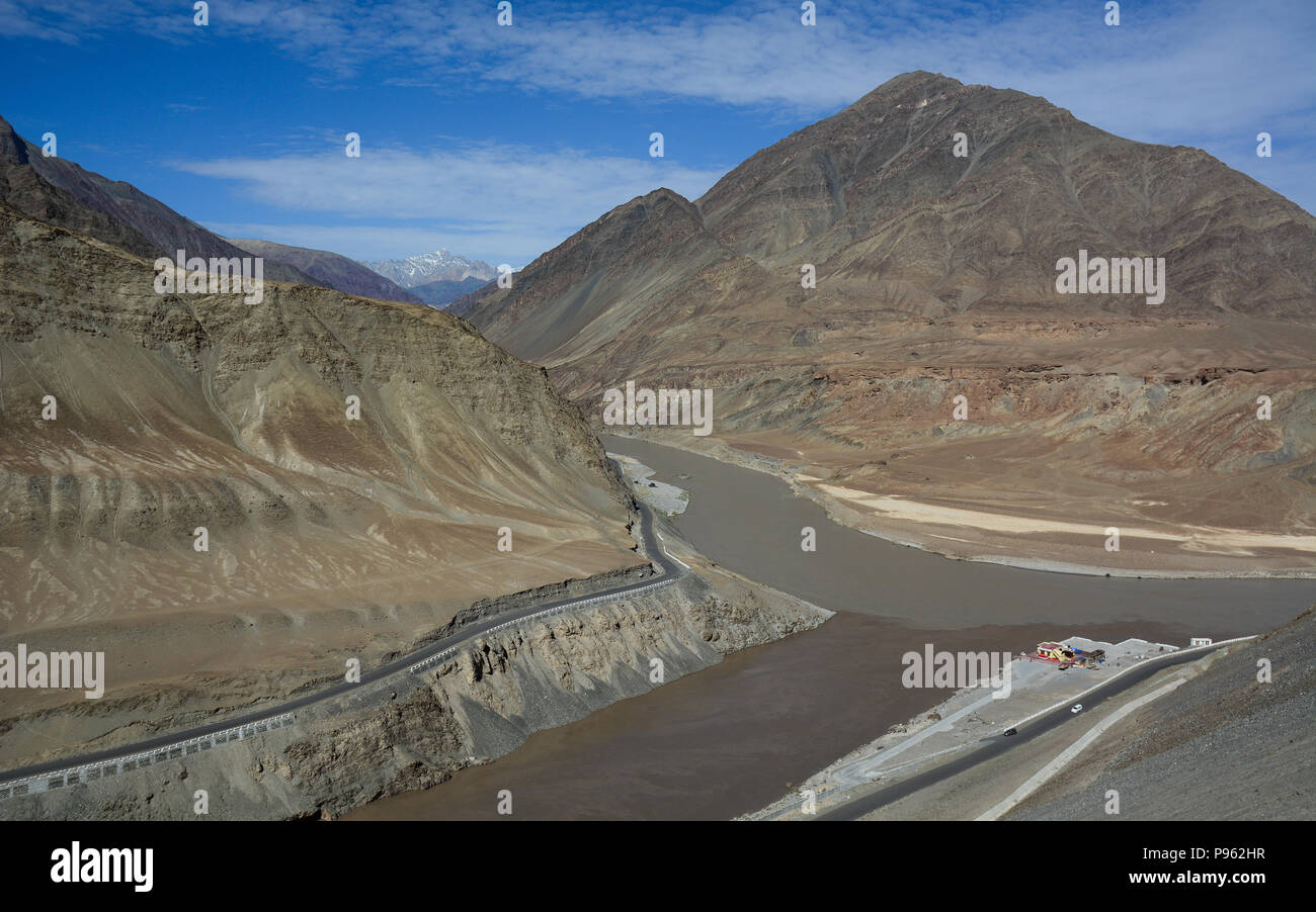 Mountain scenery of Zanskar Valley in Ladakh, India. Ladakh is the ...