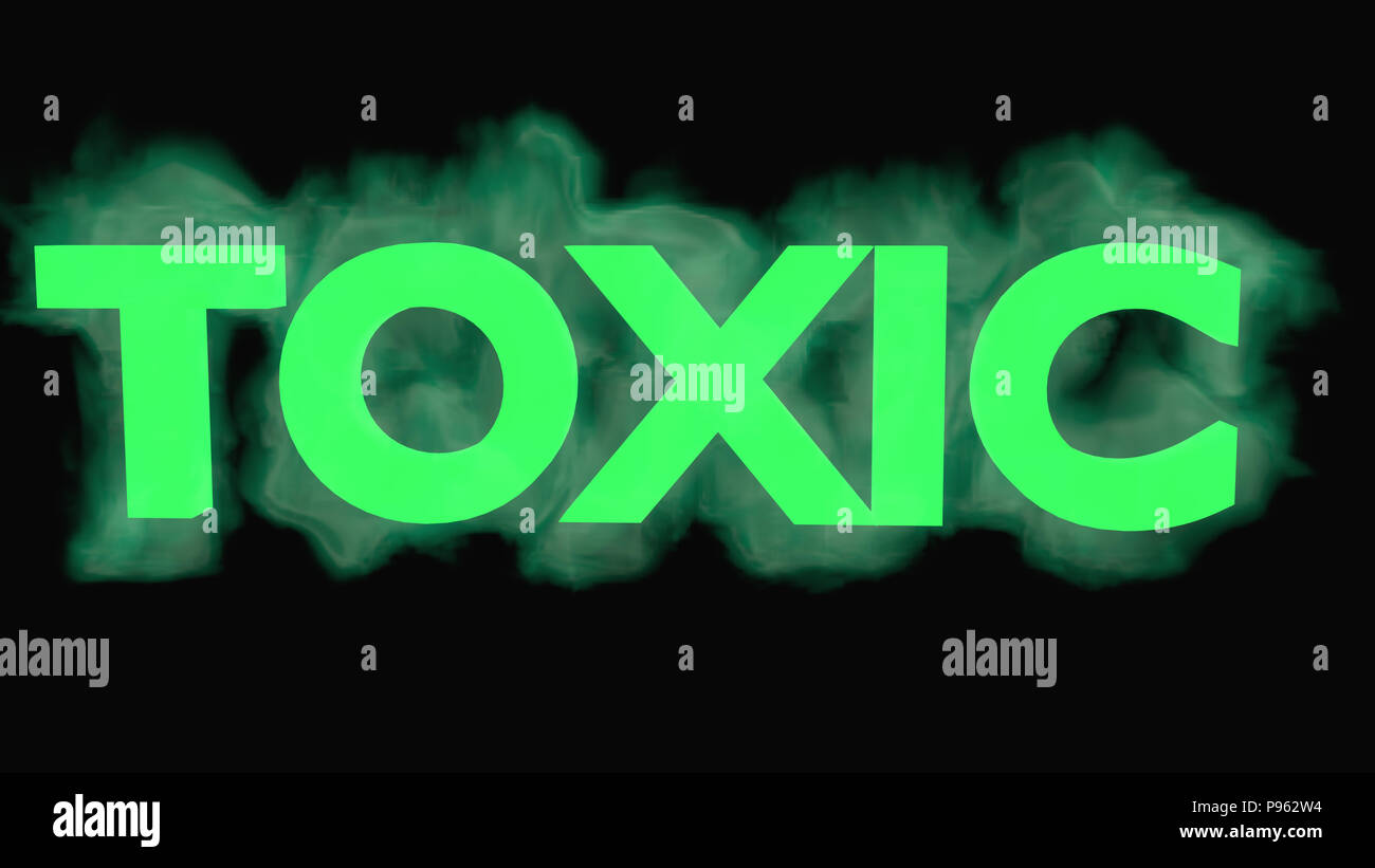 Text "TOXIC" with smoke around the letters. 3d rendering Stock Photo ...