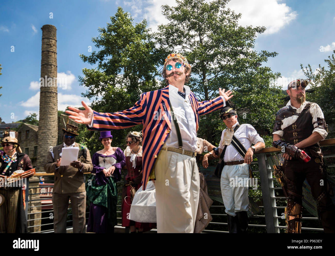 Steampunks take part in a fashion show during the Hebden Bridge ...