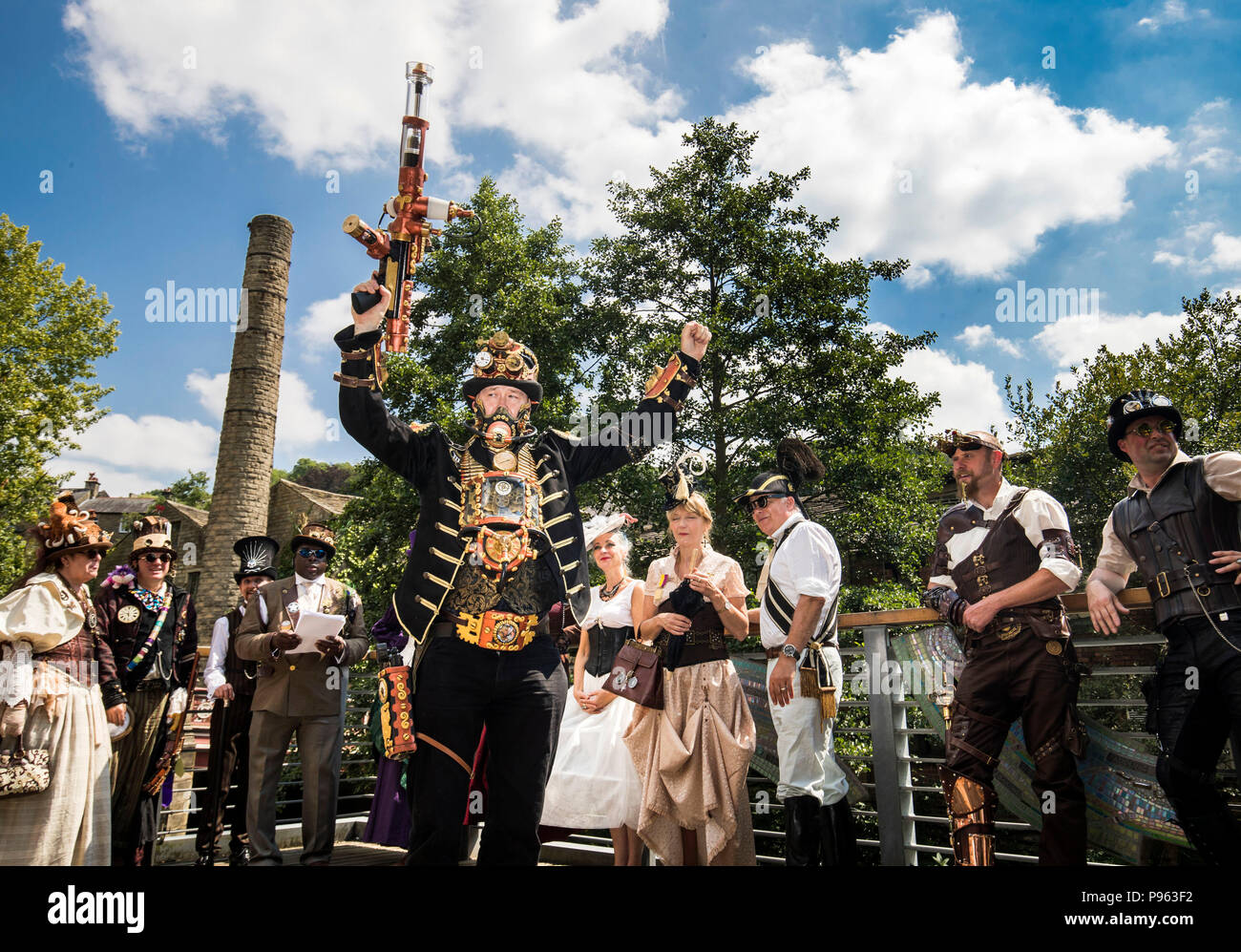 Steampunks take part in a fashion show during the Hebden Bridge ...