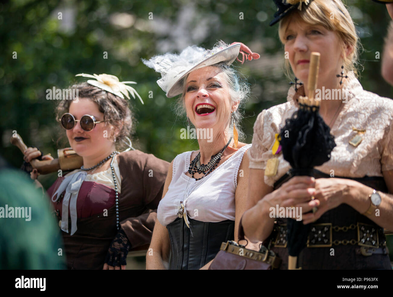 Steampunks attend the Hebden Bridge Steampunk Festival in West ...