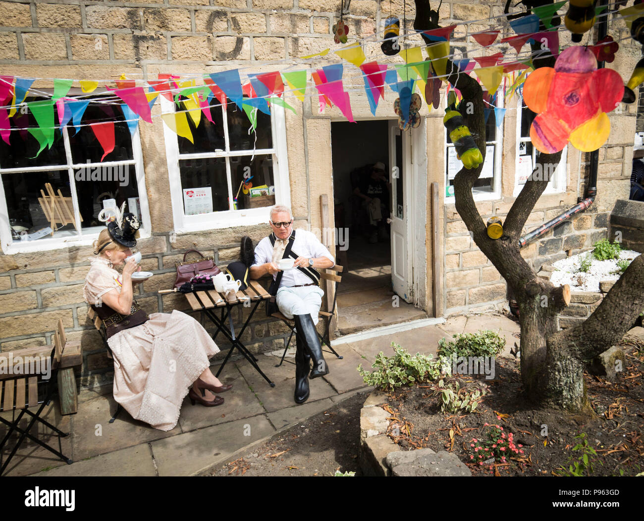 Steampunks attend the Hebden Bridge Steampunk Festival in West ...