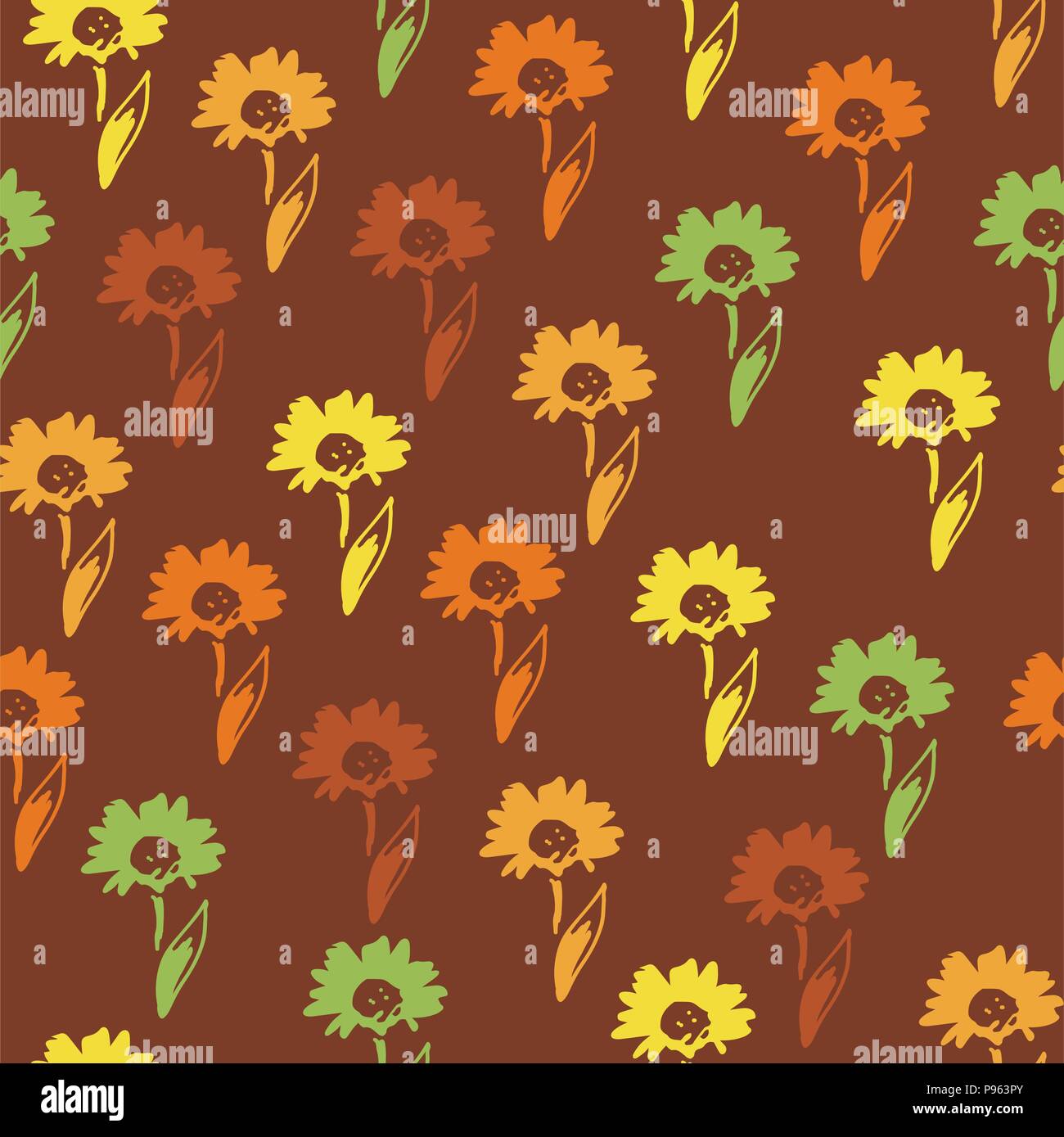 Seamless pattern daisy flowers hi-res stock photography and images - Alamy