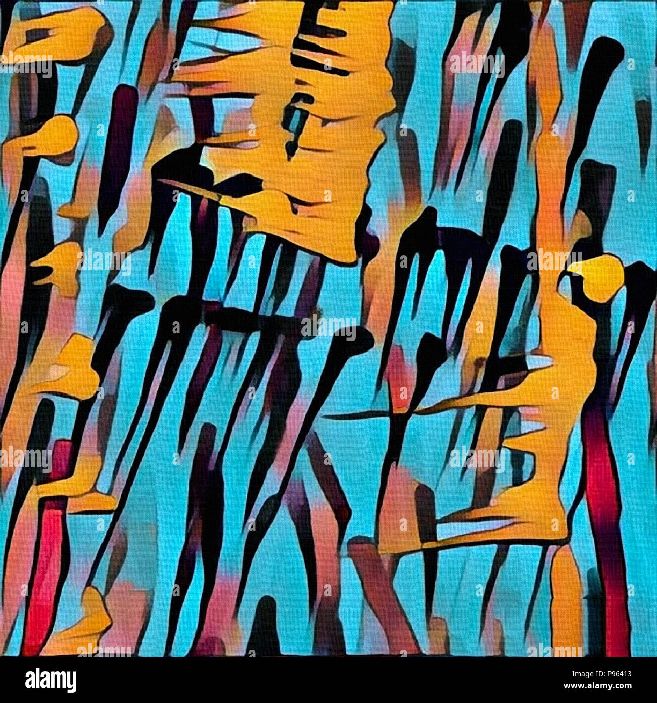 Abstract painting. Colorful brush strokes Stock Photo - Alamy