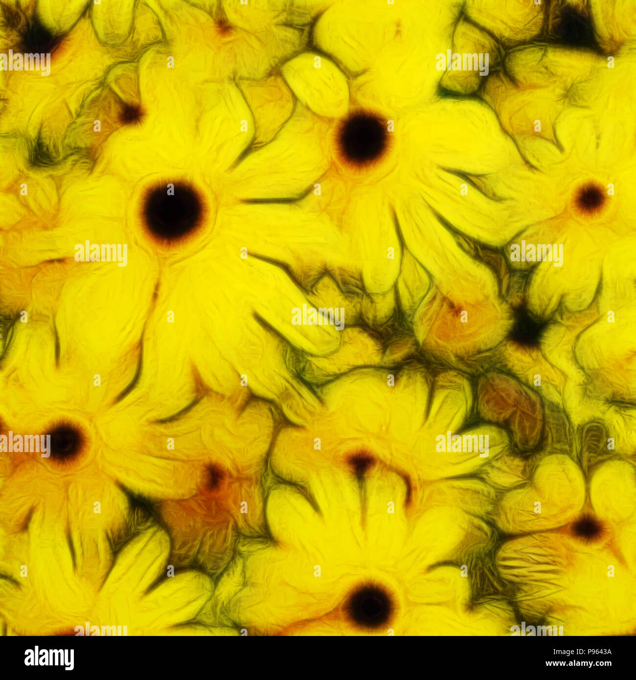 Yellow flowers abstract composition Stock Photo - Alamy