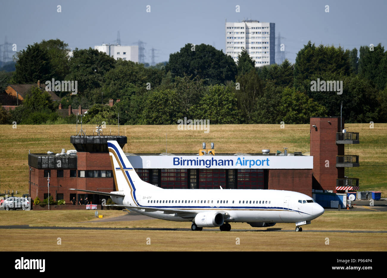 The plane carrying the England team arrives at Birmingham Airport as ...