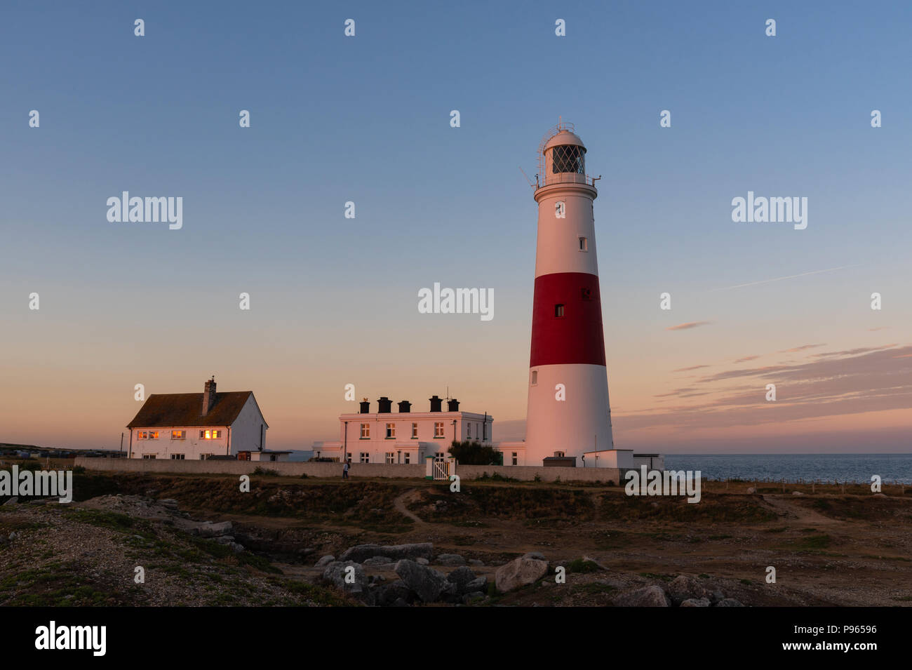 Pretty view of Portland Bill lighthouse, Dorset, UK Stock Photo - Alamy