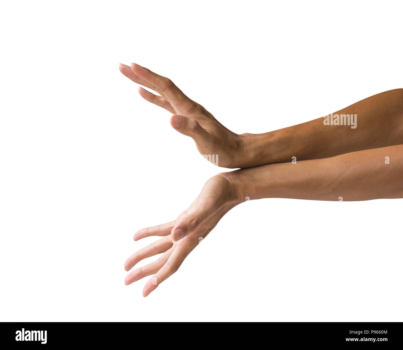 Clipping path hand gestures isolated on white background. Hand ...