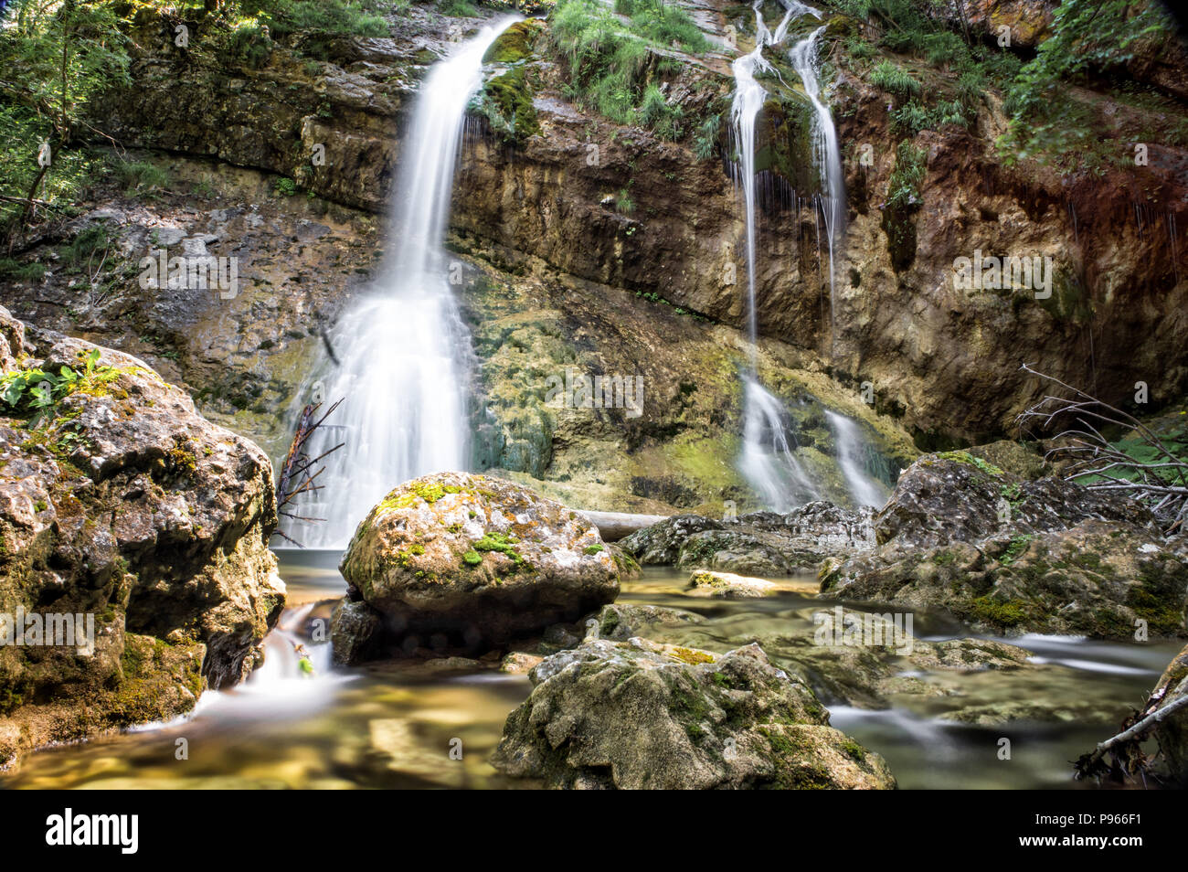 Small rapids and waterfalls at Hell (Pekel) gorge near Ljubljana ...
