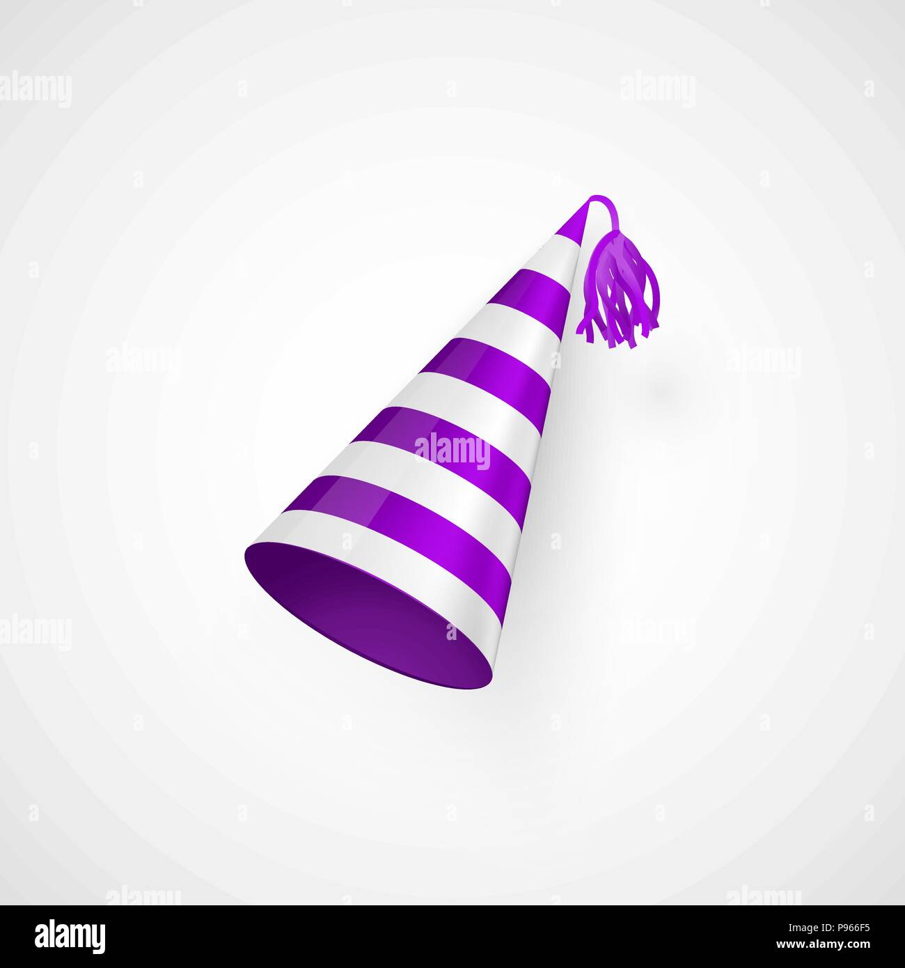 Purple Birthday hat with stripes texture. Vector illustration isolated ...