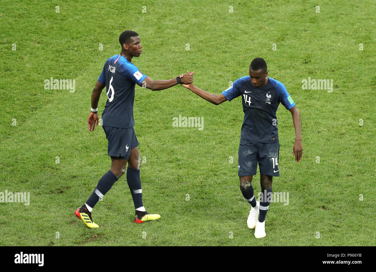France's Paul Pogba (left) and Blaise Matuidi during the FIFA World Cup ...